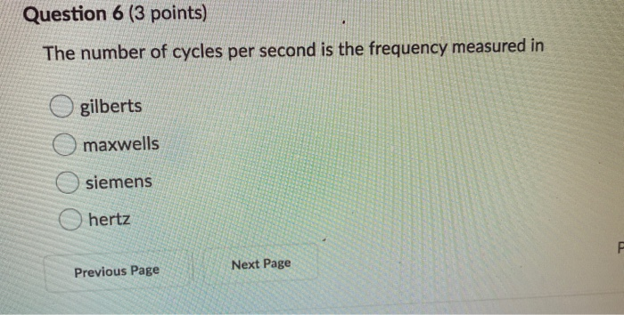 Solved Question 6 (3 points) The number of cycles per second | Chegg.com