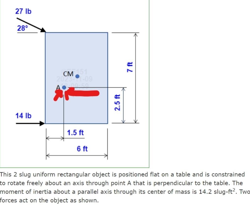 Solved This 2 slug uniform rectangular object is positioned | Chegg.com