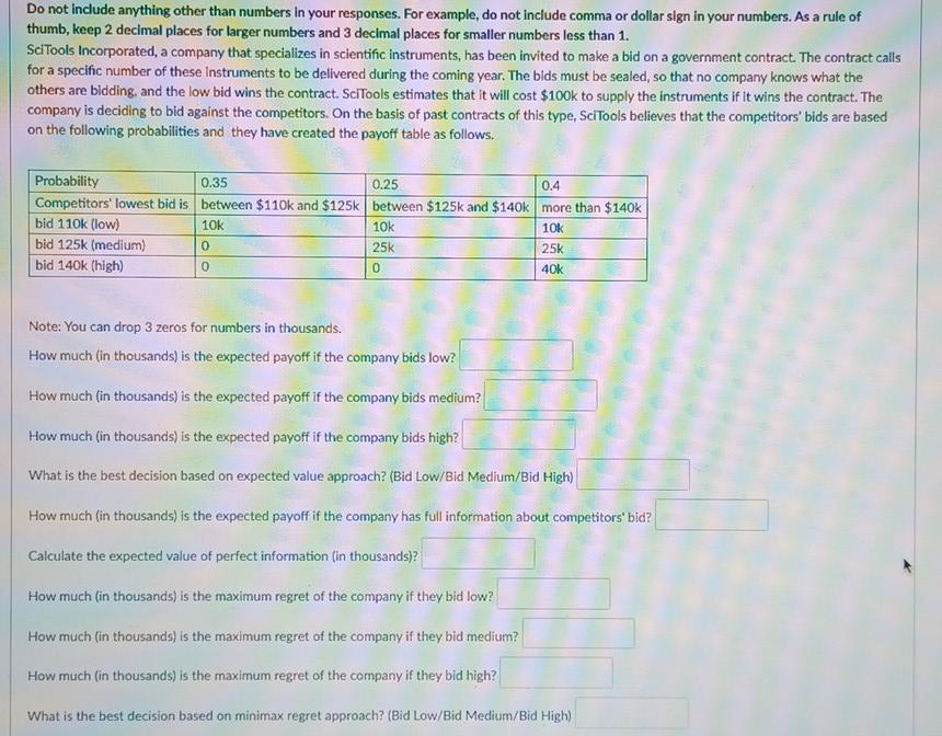 Solved Do not include anything other than numbers in your | Chegg.com