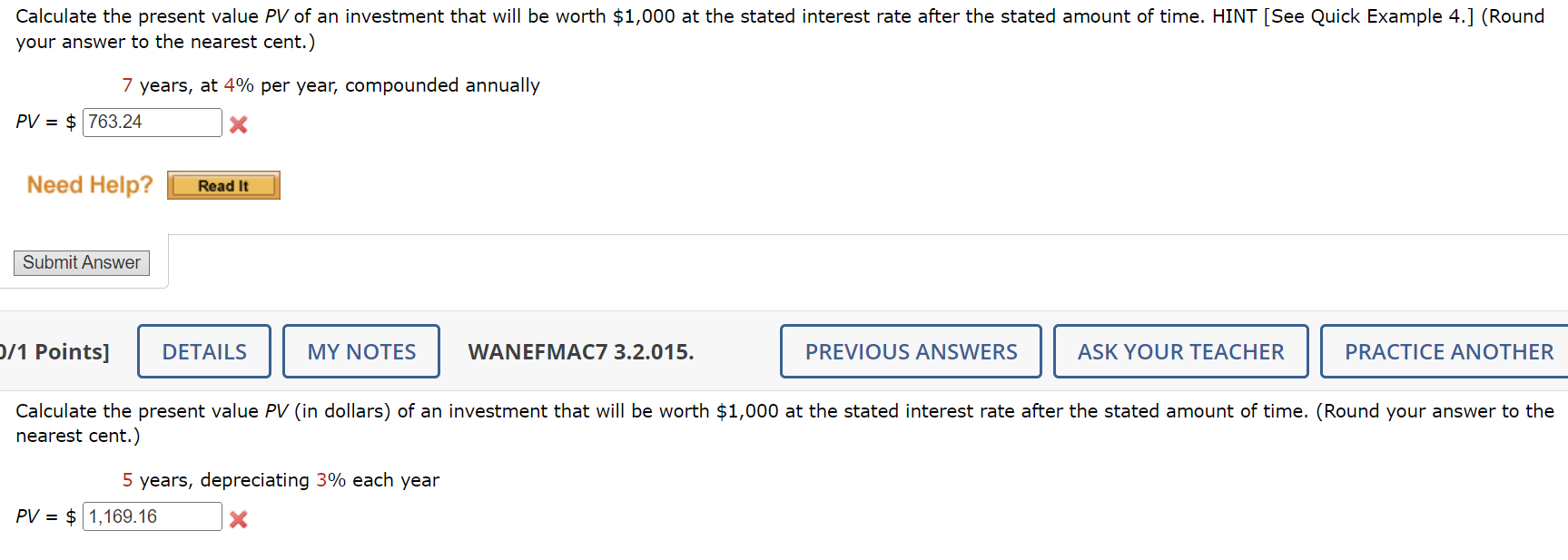 Solved I need both answers.Calculate the present value | Chegg.com
