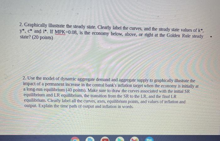 Solved 2. Graphically illustrate the steady state. Clearly | Chegg.com