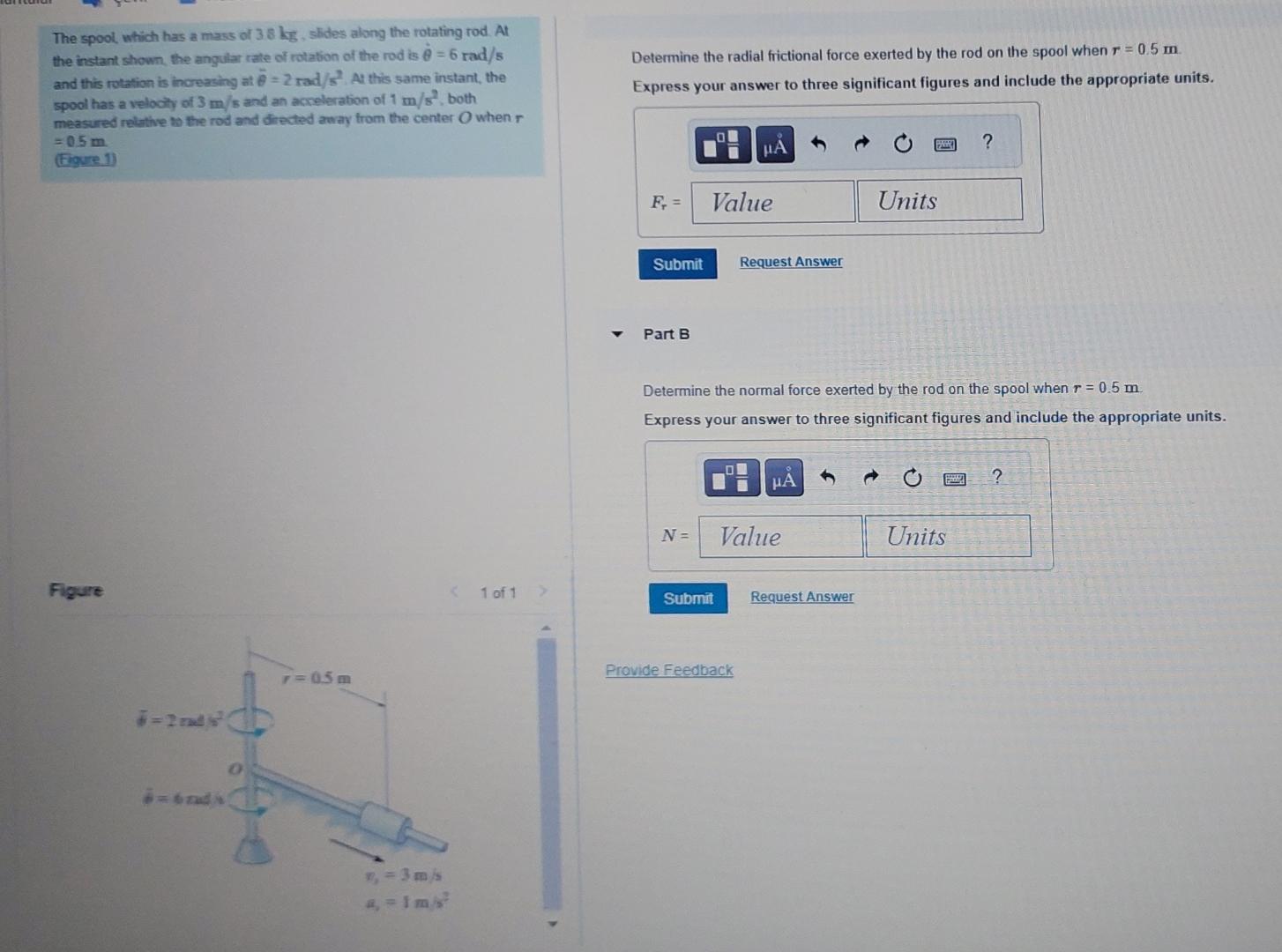 Solved The spool which has a mass of 3.8kg, ﻿slides along | Chegg.com