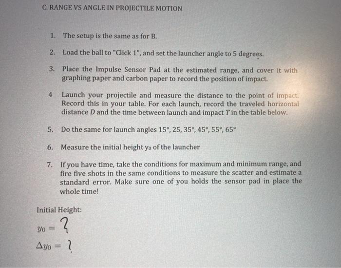 Solved LAB #3 PROJECTILE MOTION Obiectives: Study the | Chegg.com