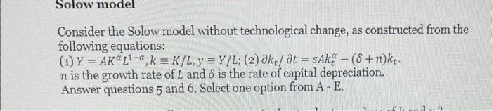 Solved Consider the Solow model without technological | Chegg.com