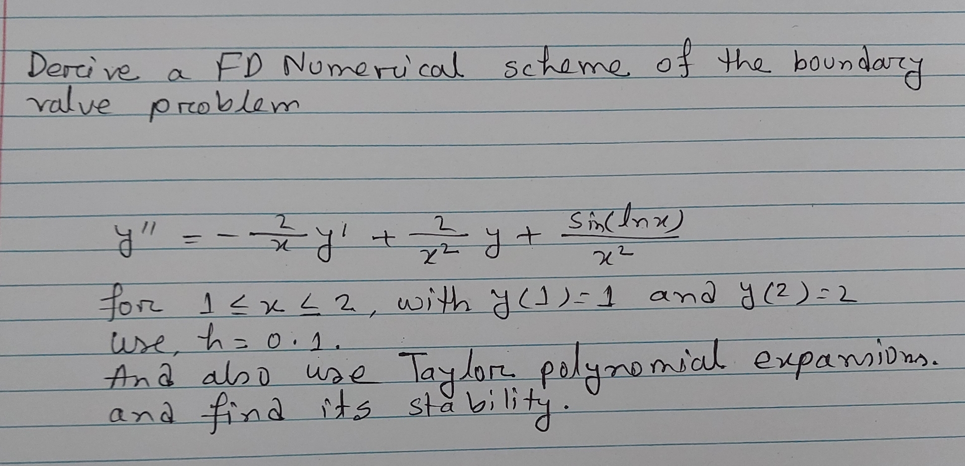 Solved Derive a FD Numerical scheme of the boundary value | Chegg.com