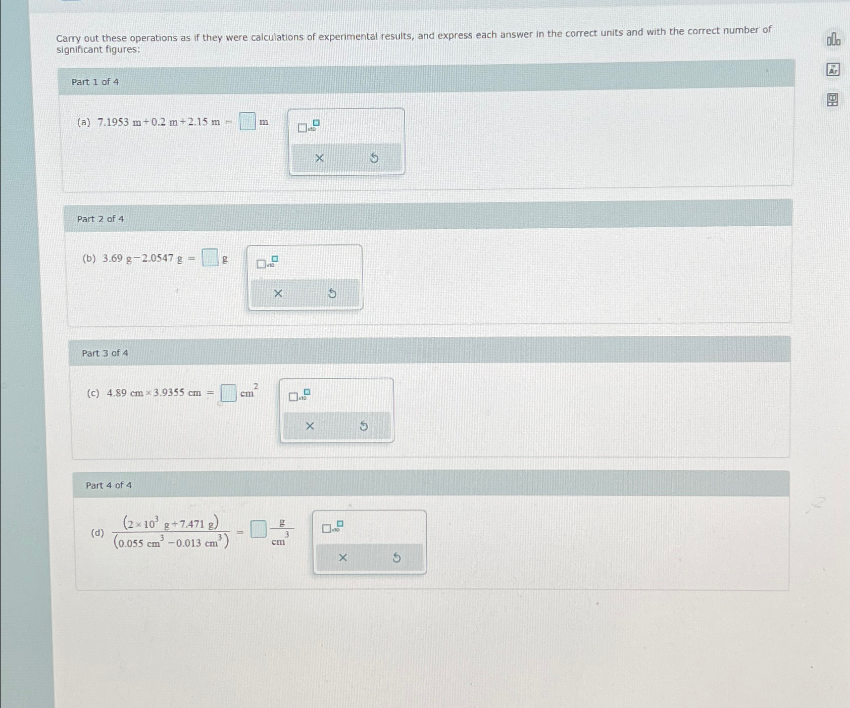 Solved significant figures:Part 1 ﻿of | Chegg.com