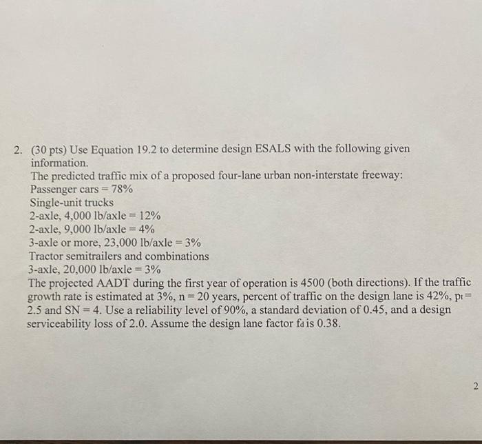 2. (30 pts) Use Equation 19.2 to determine design | Chegg.com 2. (30 pts) Use Equation 19.2 to determine design | Chegg.com