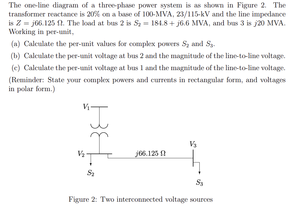 Solved The one-line diagram of a three-phase power system is | Chegg.com