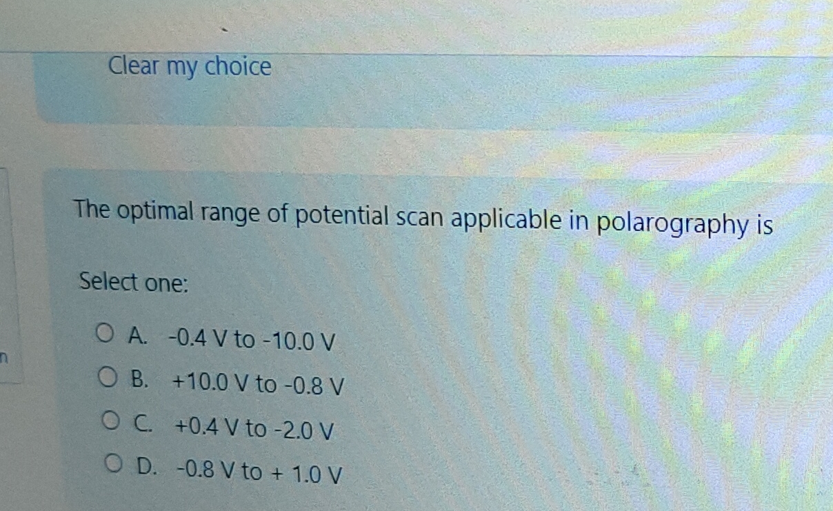 Solved Clear my choiceThe optimal range of potential scan | Chegg.com