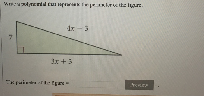Solved Write a polynomial that represents the perimeter of | Chegg.com