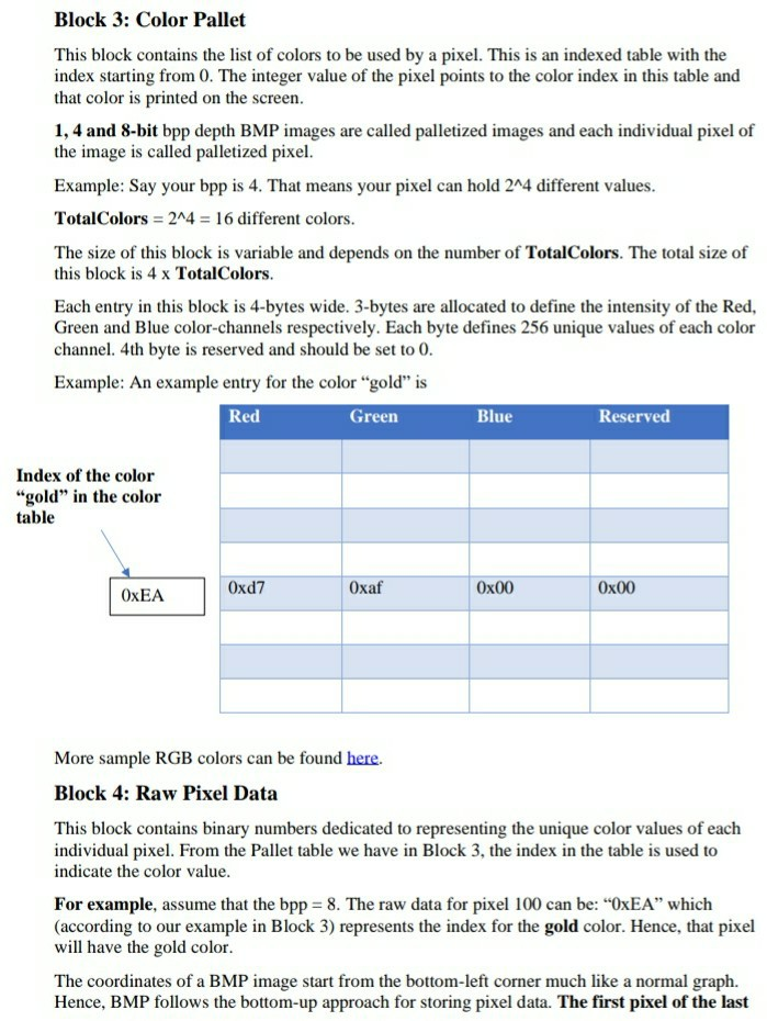 For this program, you will implement a BMP image | Chegg.com