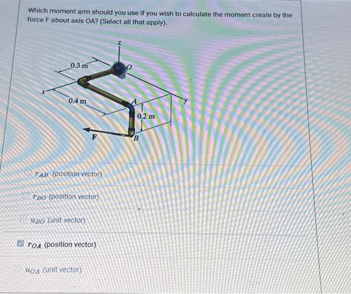 Which moment arm should you use if you wish to | Chegg.com