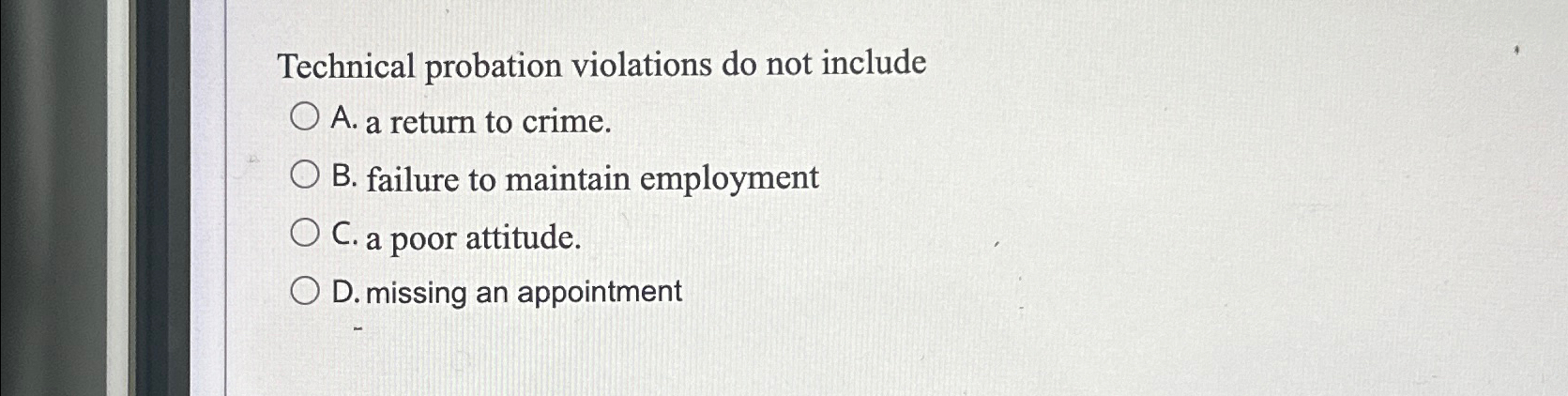 Solved Technical Probation Violations Do Not Includea ﻿a