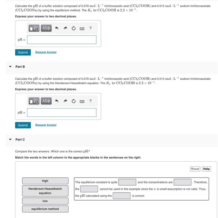 Solved Calculate the pH of a buffer solution composed of | Chegg.com