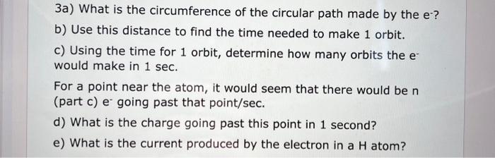 Solved 3a) What is the circumference of the circular path | Chegg.com
