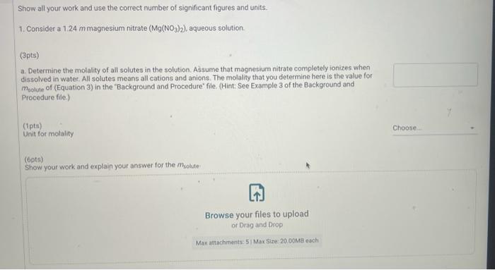 Solved Show all your work and use the correct number of | Chegg.com