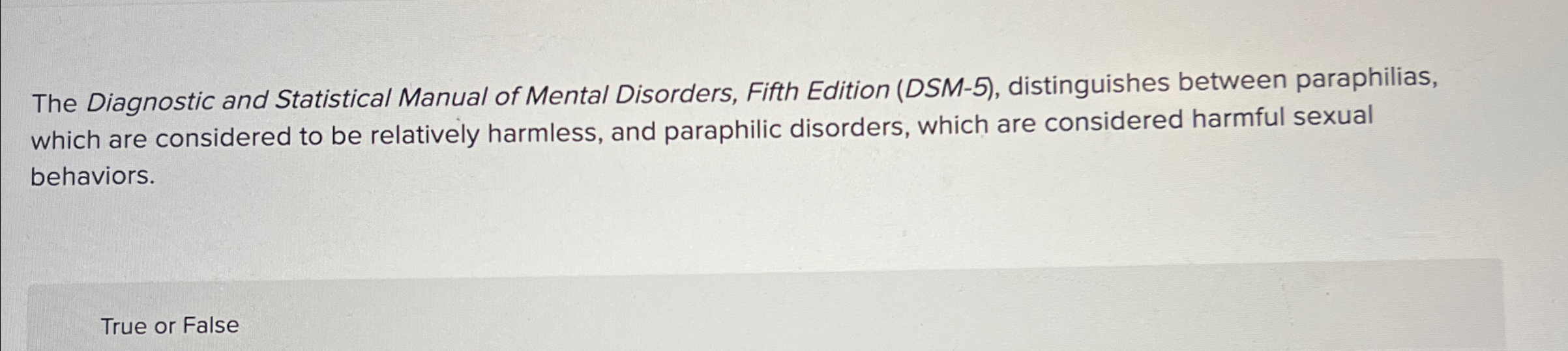 Solved The Diagnostic and Statistical Manual of Mental | Chegg.com