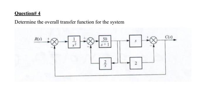 Solved Question\# 4 Determine the overall transfer function | Chegg.com
