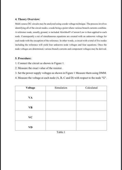 Solved 1. Objectives: - To verify Nodal equations. 2. | Chegg.com