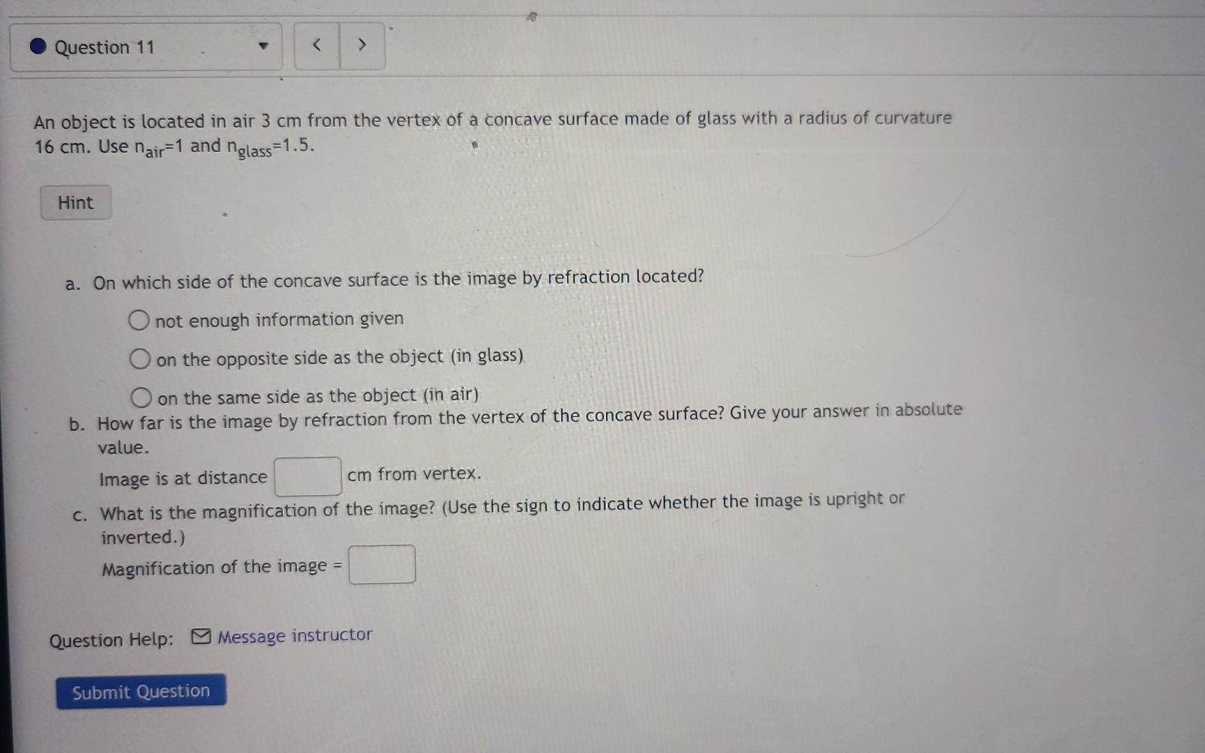 Solved An object is located in air 3 cm from the vertex of a | Chegg.com
