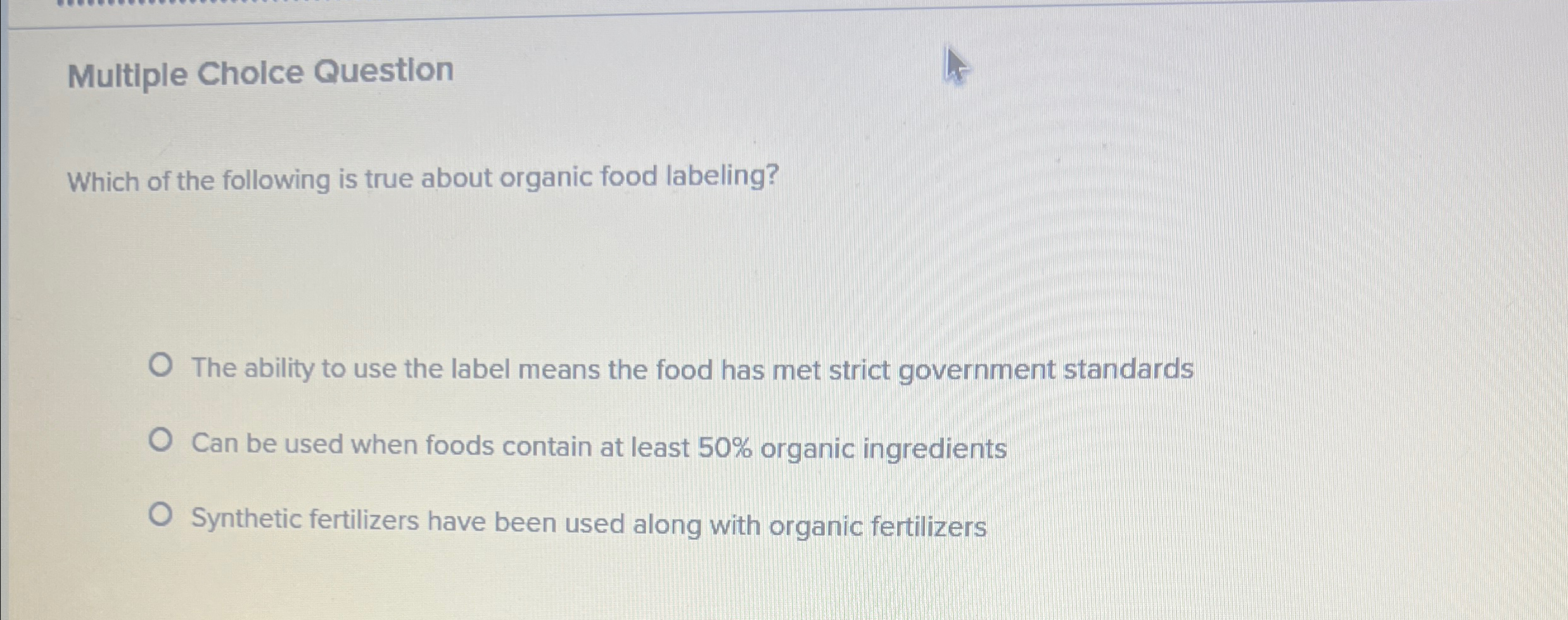 Solved Multiple Cholce QuestionWhich of the following is | Chegg.com