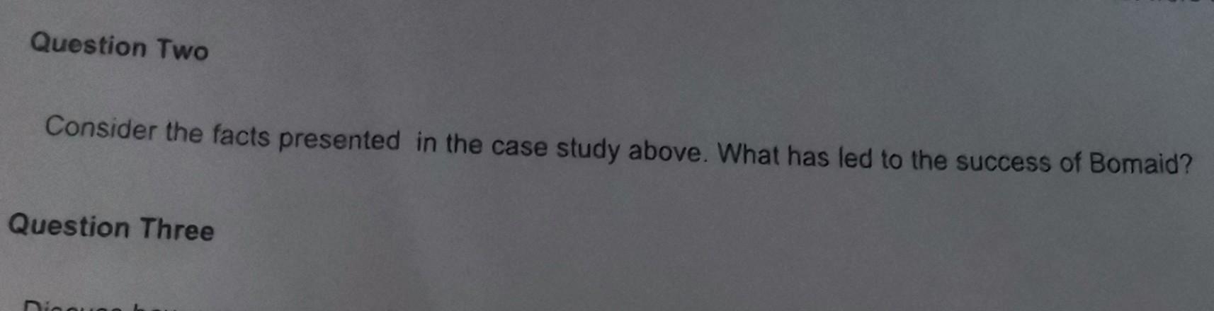Question Two Consider the facts presented in the case | Chegg.com