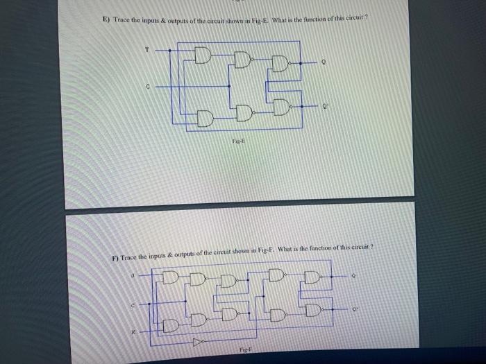 Solved E) Trace the inputs \& outputs of the cincuit dunve | Chegg.com