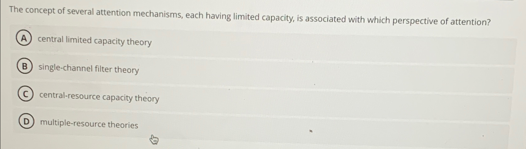 Solved The concept of several attention mechanisms, each | Chegg.com