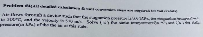 Solved Problem \#4(AII detailed calculation \& unit | Chegg.com