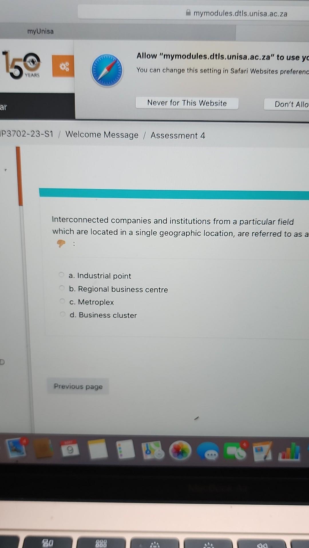 Solved Allow "mymodules.dtls.unisa.ac.za" to use yc You can | Chegg.com