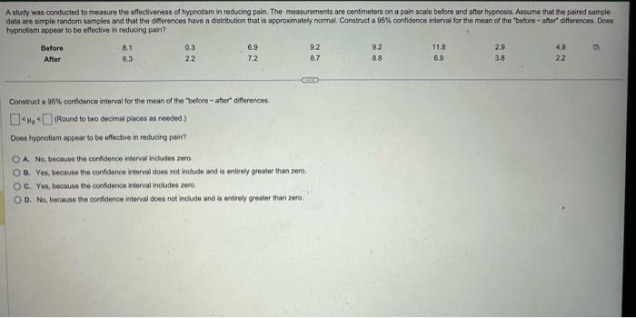 Solved A study was conducled to measure the effectiveness of | Chegg.com