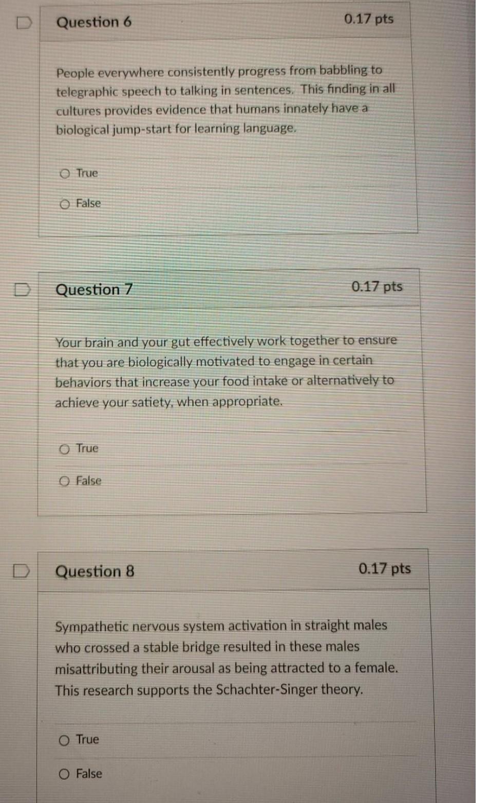 Solved Question 6 0.17 pts People everywhere consistently | Chegg.com