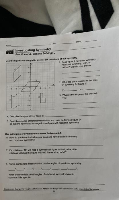 Solved Name on Investigating Symmetry Practice and Problem | Chegg.com
