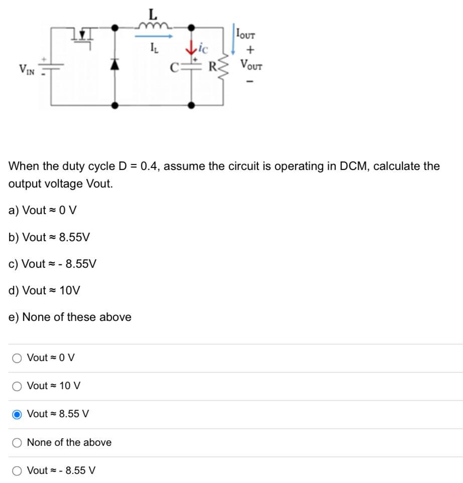 Solved Given a buck converter with constant input voltage | Chegg.com