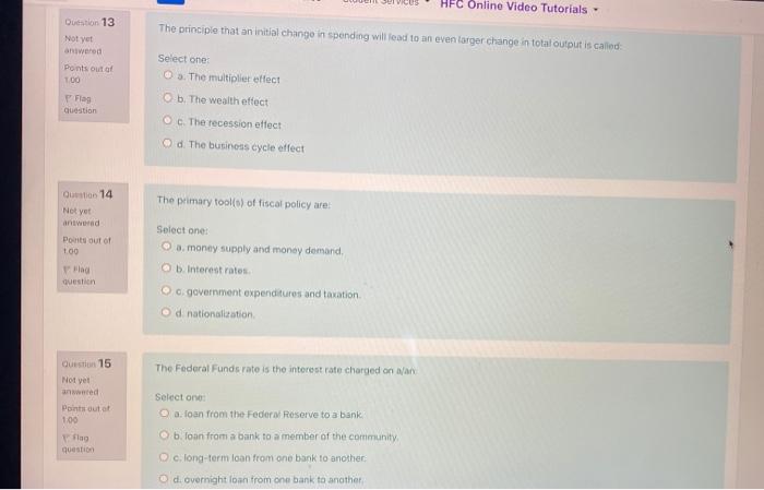 Solved HFC Online Video Tutorials The principle that an | Chegg.com