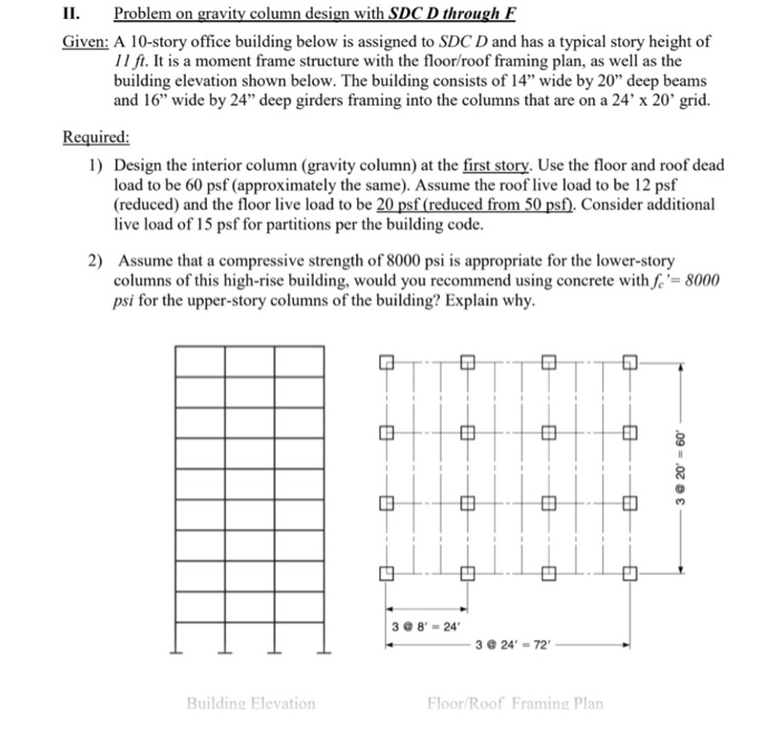 II. Problem on gravity column design with SDC D | Chegg.com