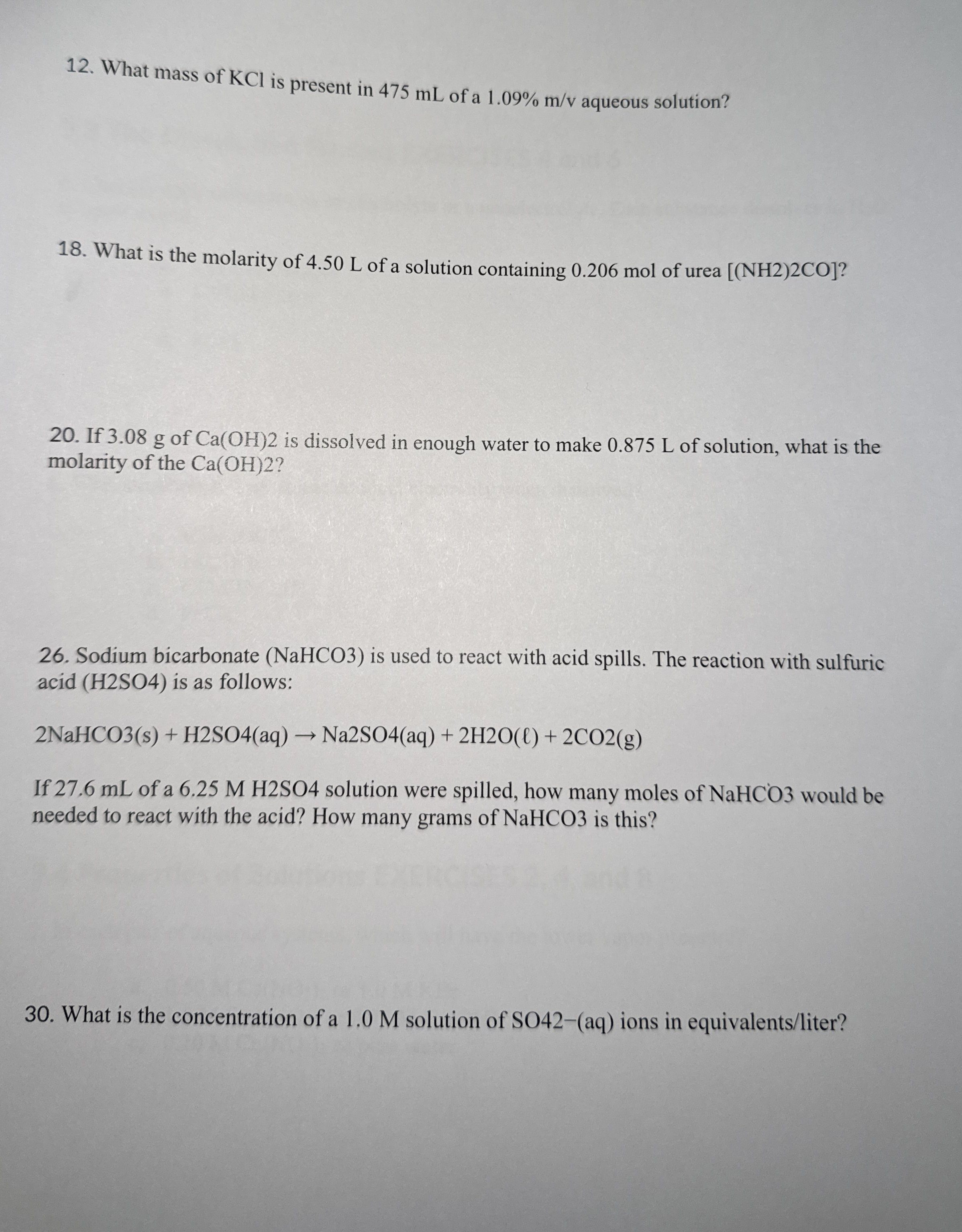 Solved What mass of KCl is present in 475 ﻿mL of a 1.09%mv | Chegg.com