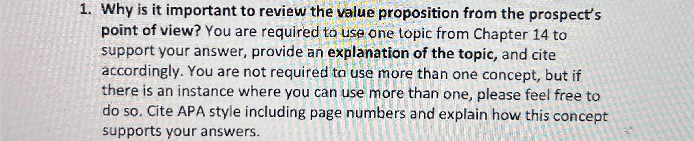Solved Why is it important to review the value proposition | Chegg.com