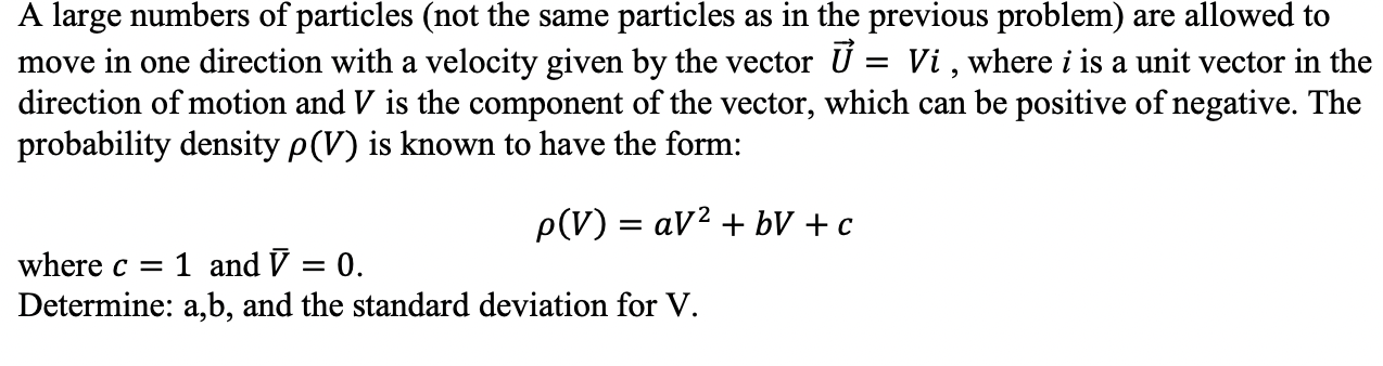 A large numbers of particles (not the same particles | Chegg.com