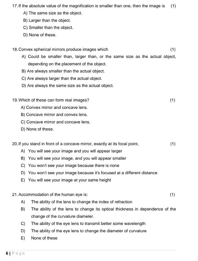 Solved 17. If the absolute value of the magnification is | Chegg.com