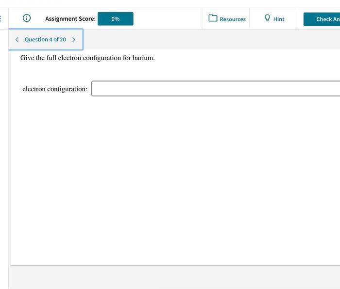 Solved Assignment Score: 0% Resources Hint Check An