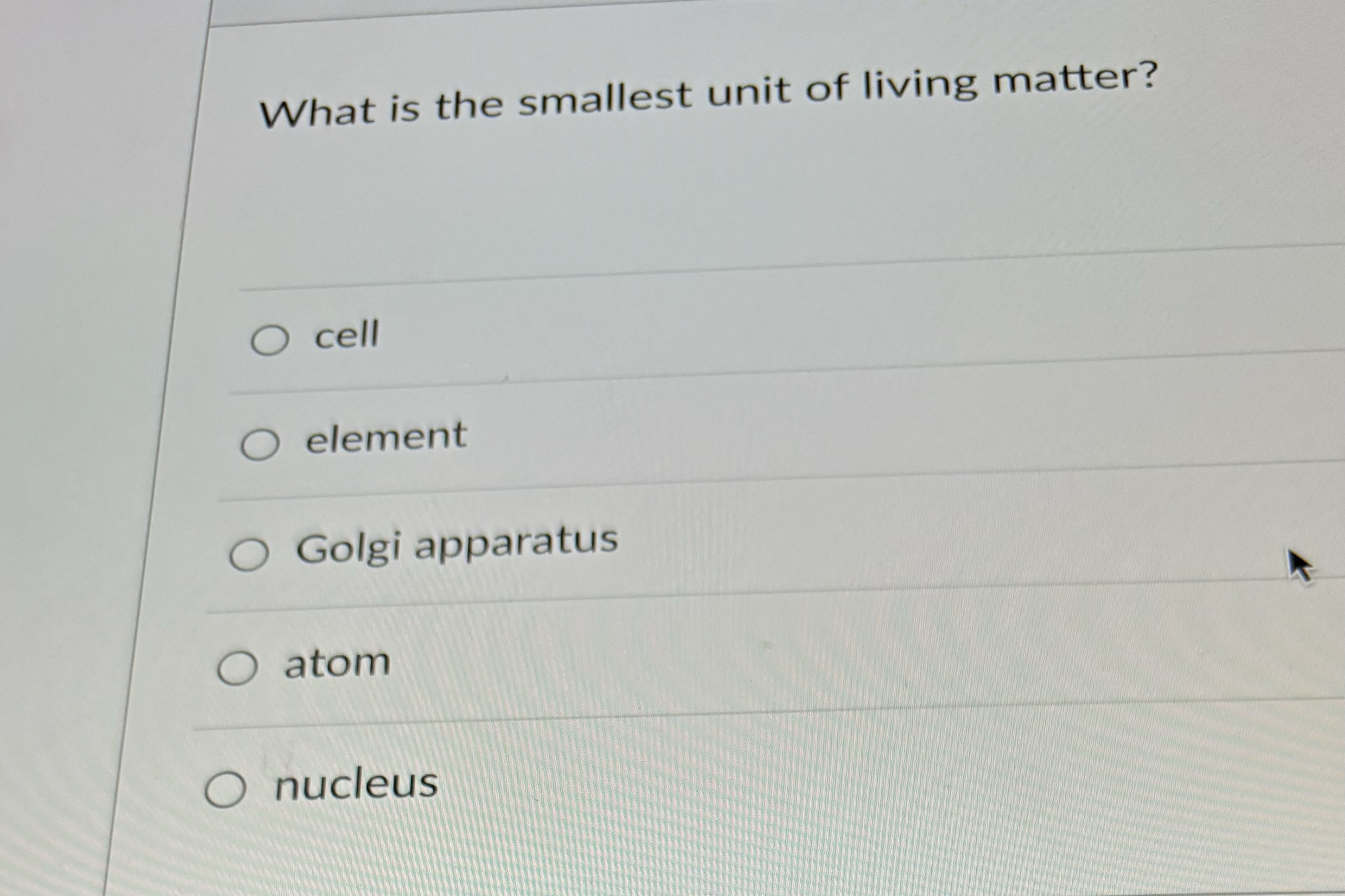 Solved What is the smallest unit of living | Chegg.com
