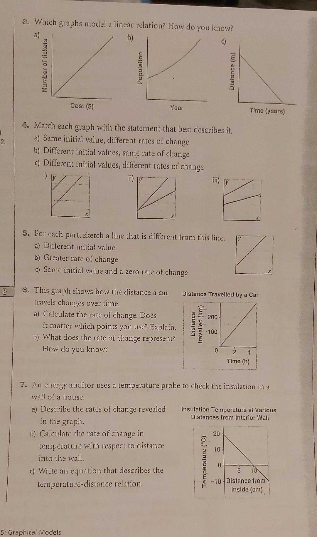 Solved 8. Which graphs model a linear relation? How do you | Chegg.com