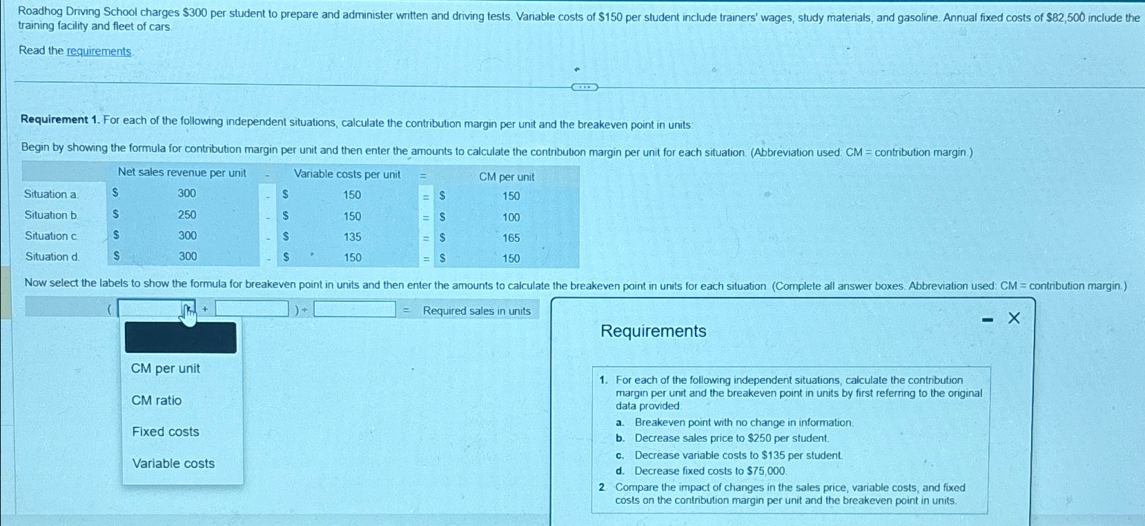 Solved training facility and fleet of cars.Read the | Chegg.com
