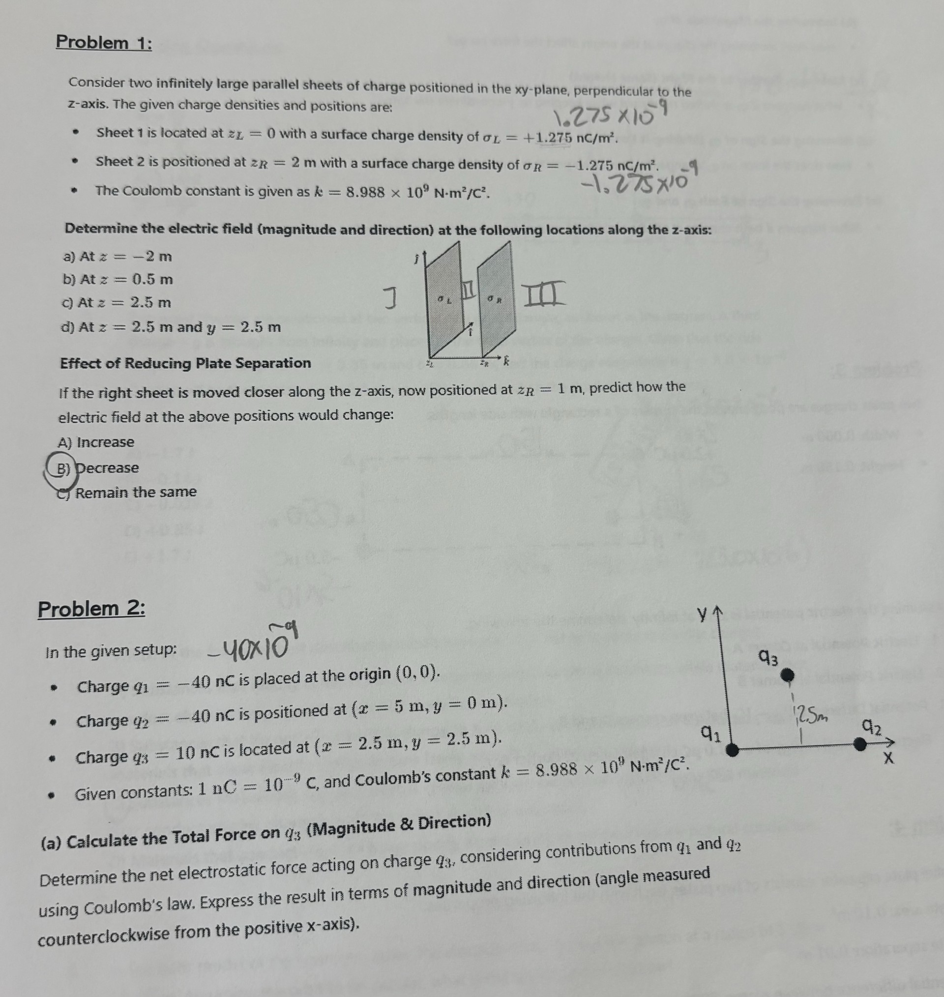 Solved Problem 1:Consider two infinitely large parallel | Chegg.com