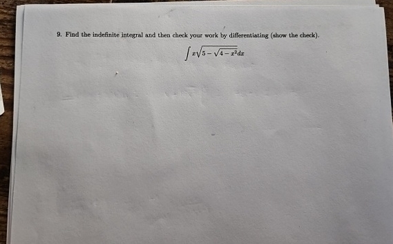 Solved Find the indefinite integral and then check your work | Chegg.com
