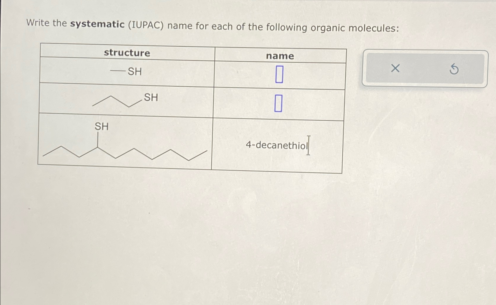 Solved Write the systematic (IUPAC) ﻿name for each of the | Chegg.com