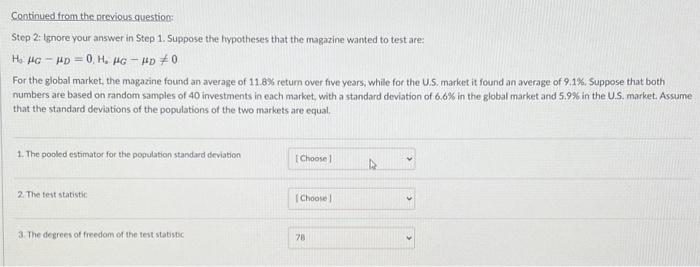 Solved Continued from the nrevious questions Step 2: Lgnore | Chegg.com