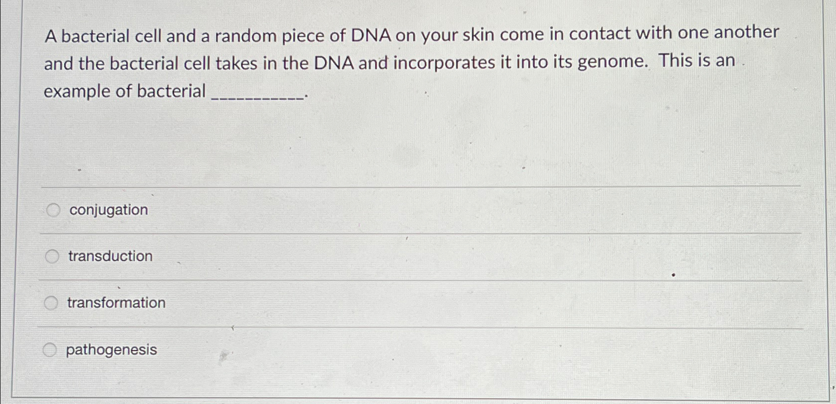 Solved A bacterial cell and a random piece of DNA on your | Chegg.com