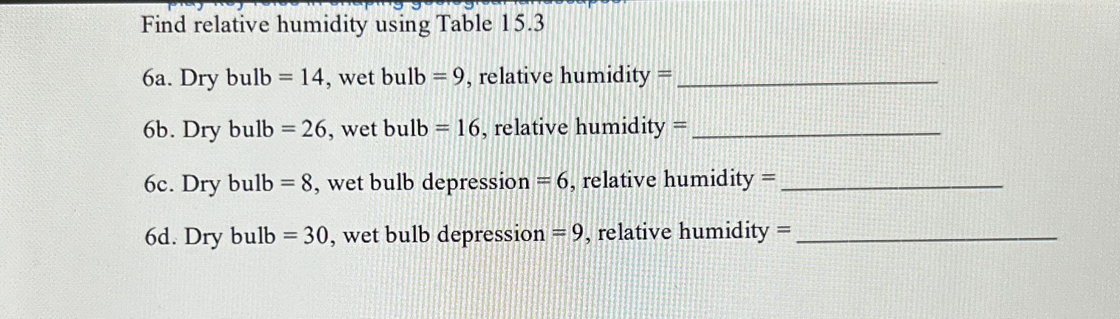 Solved Find relative humidity using Table 15.36a. ﻿Dry bulb | Chegg.com